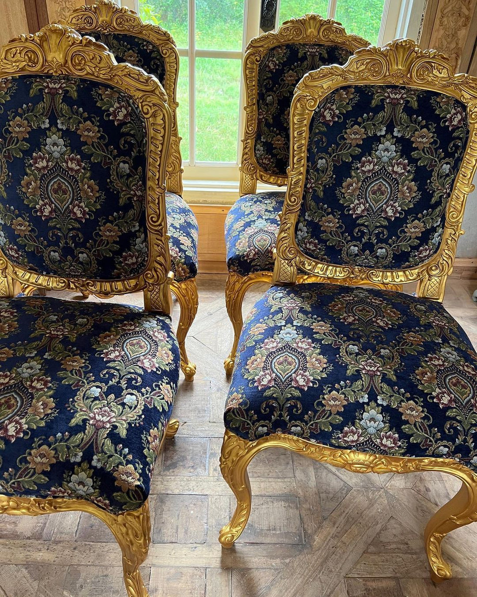 Fauteuil of deep rococo features / dining chair – Parrot & Lily Pvt Ltd